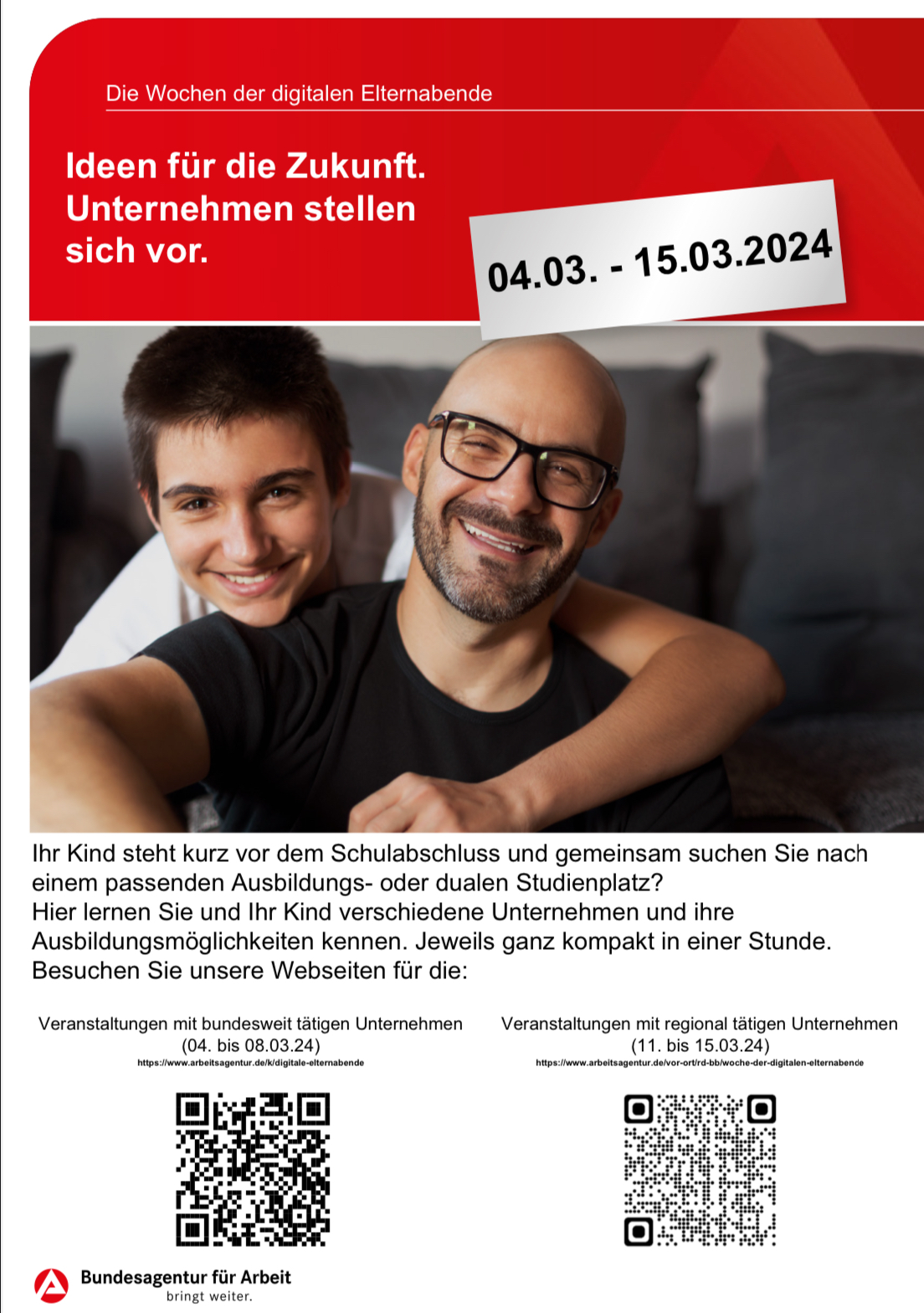 Digitale Elternabende vom 04. bis 15. März 2024 - bequem vom Sofa oder ...